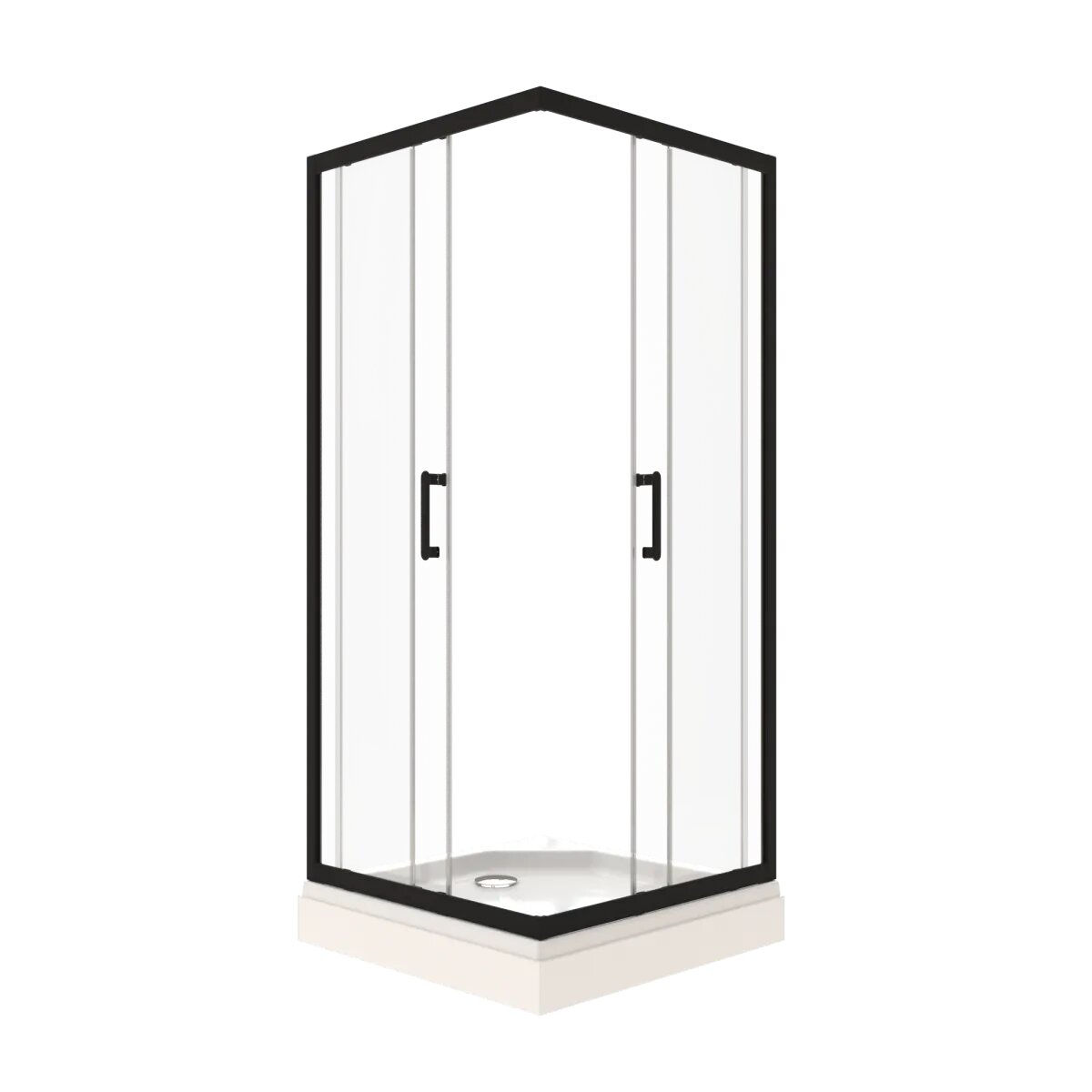 Душевой уголок Triton Фикс-Блэк 100x100, квадратная, цвет профиля черный