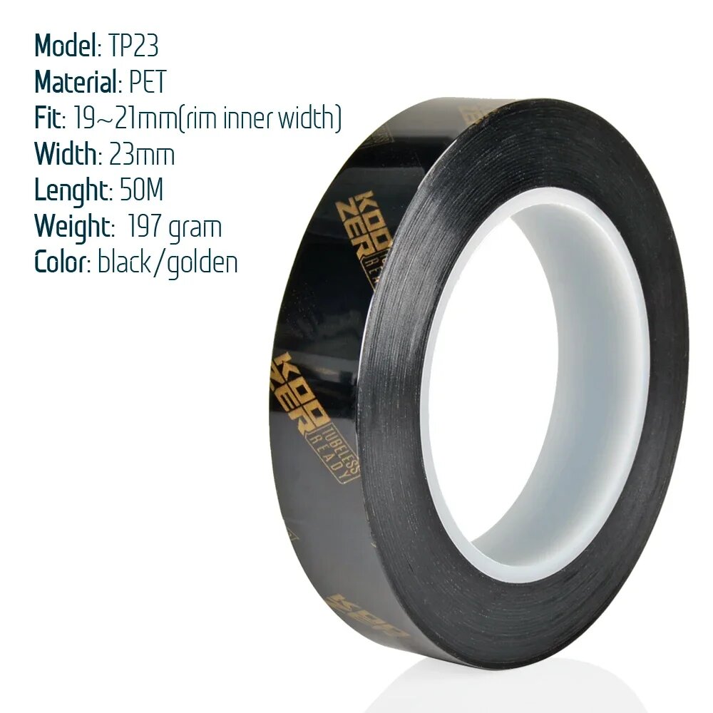 Koozer TP20 бескамерная лента для велосипеда 20/22/23/25/27/29/32/34/40 мм TP23 W 23MM x L 50M