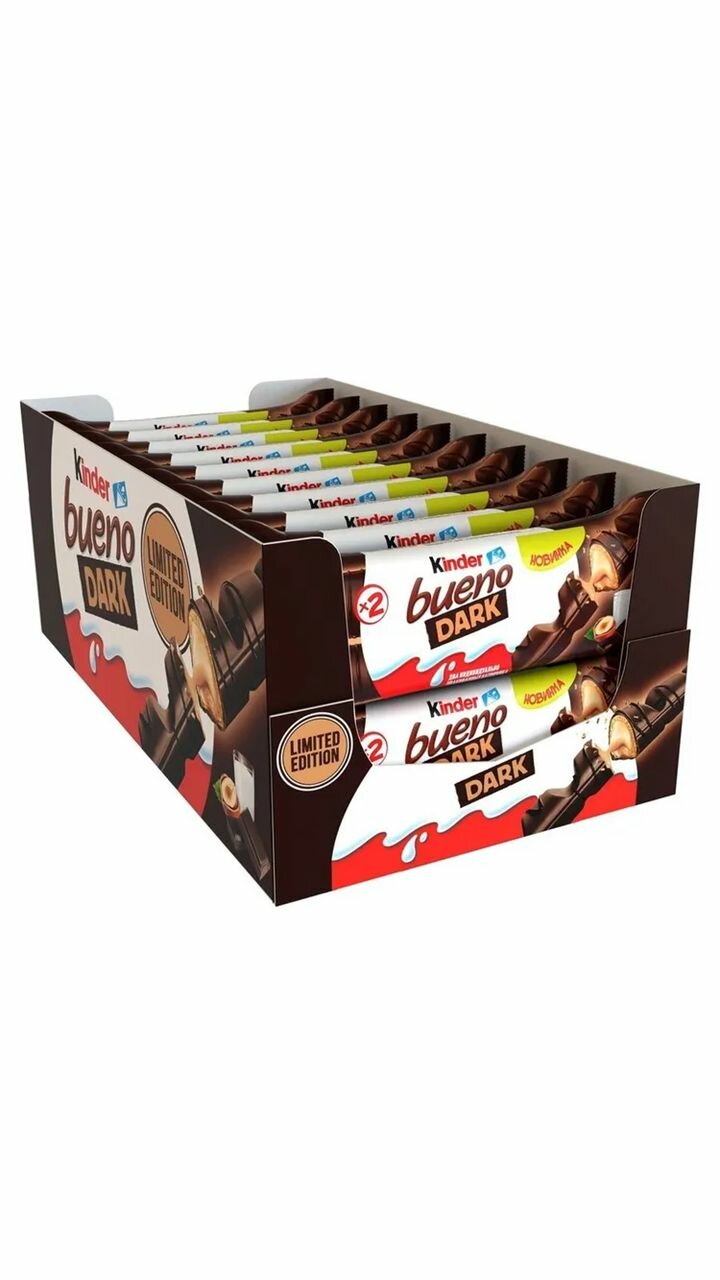 Батончик Kinder Bueno dark вафельный в молочном шоколаде 30 шт по 43 г