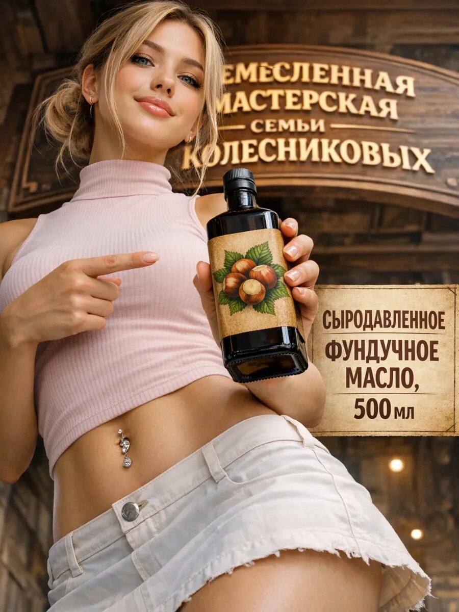 Сыродавленное масло фундука - 500 мл.