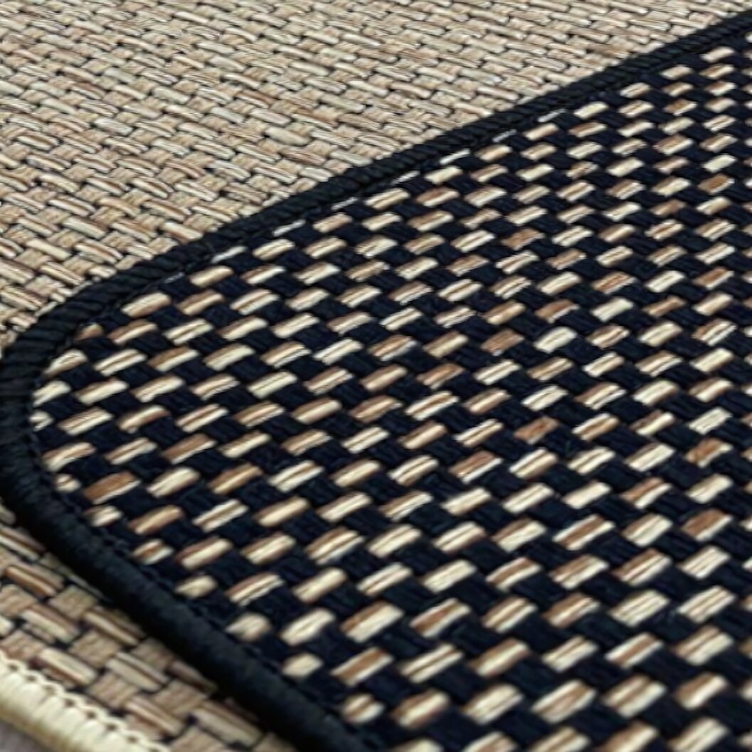 Коврик придверный "ZALEL" 40х60 см, модель CG-004, плетеный узор в клетку, практичный и стильный, черный