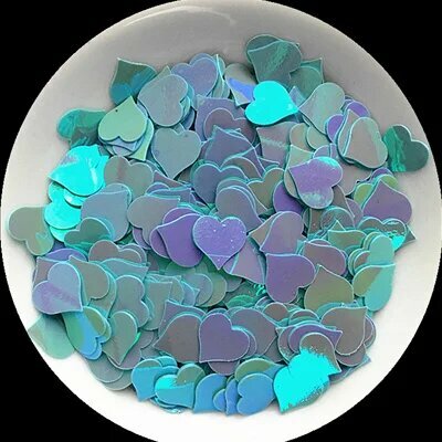 Блестки сердечки isequins ПВХ 10г Бирюзовый, AB Light Blue