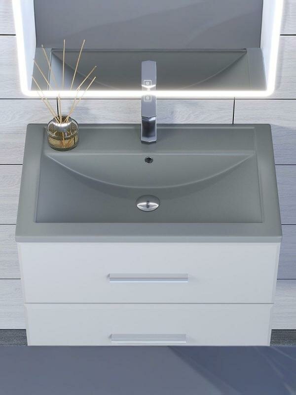 Uperwood Раковина для ванной кварцевая Uperwood Foster Quartz 70х45,5х17,5 см, серая матовая, бетон 291030033