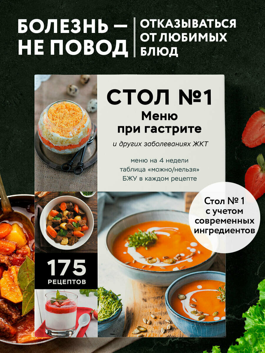 Стол №1. Меню при гастрите и других заболеваниях ЖКТ. С рекомендациями специалиста