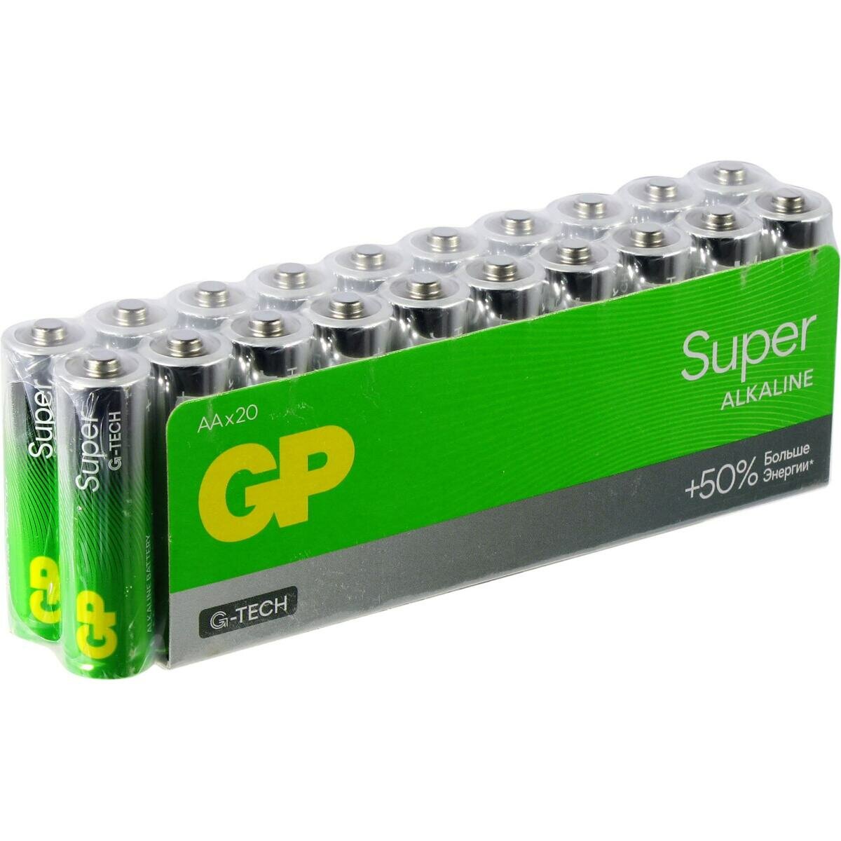 GP Super 15A-2CRVS20/15AA21-2CRSWC20 (LR6) Size AA, 1.5V, щелочной (alkaline) <уп. 20шт>