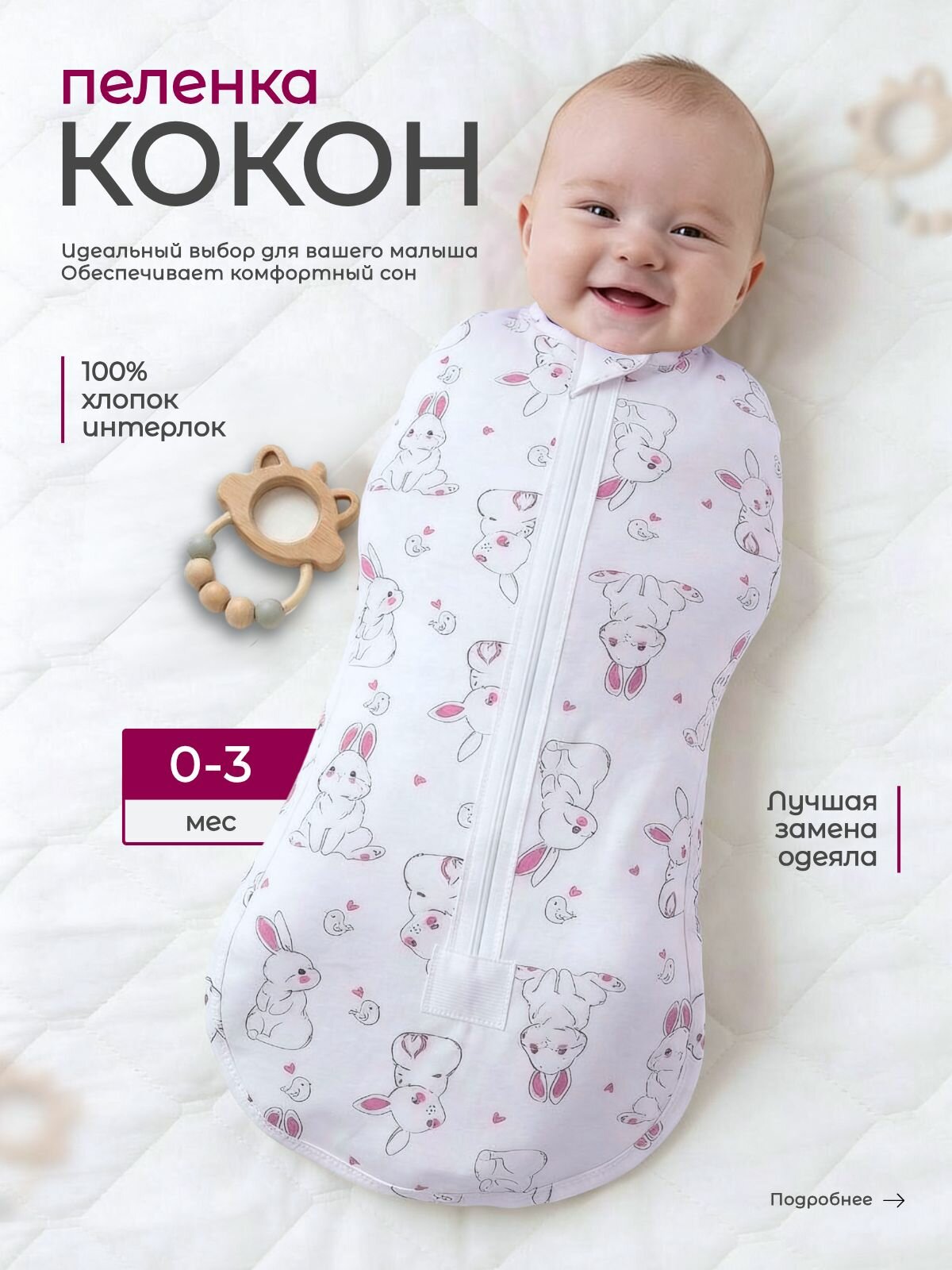 Пеленка-кокон для новорожденных