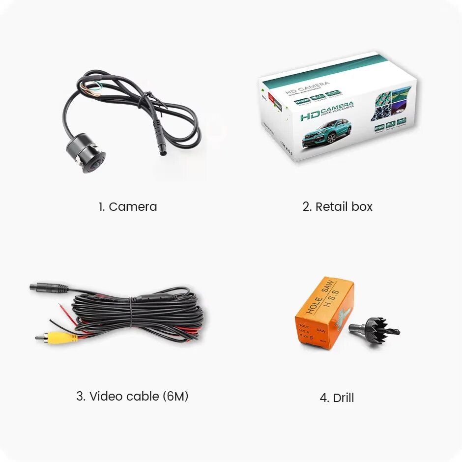 GreenYi AHD1080P Автомобильная камера заднего вида спереди 170 ° Объектив «рыбий глаз» Full HD, камера заднего вида ночного видения, универсальная G301