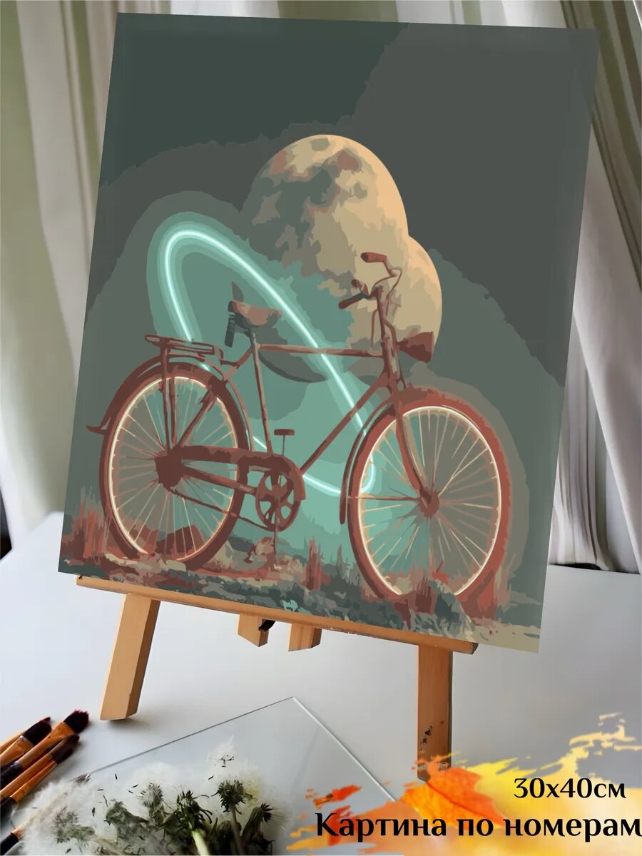 Картина по номерам велосипед