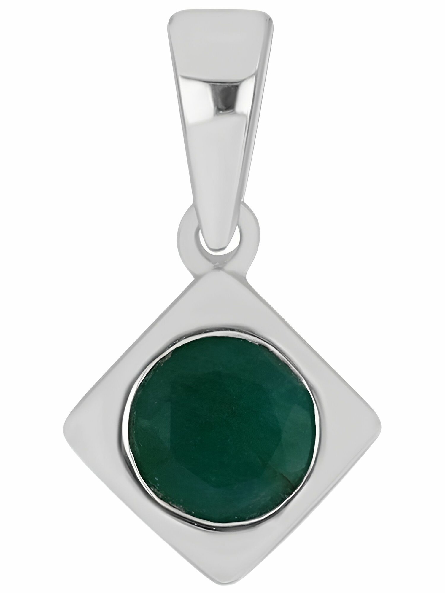 Подвеска, серебро, 925 проба, родирование, изумруд