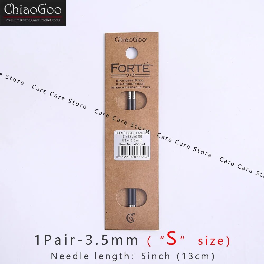 Сменные спицы ChiaoGoo FORTE 3.5mm, 13 см, размер S