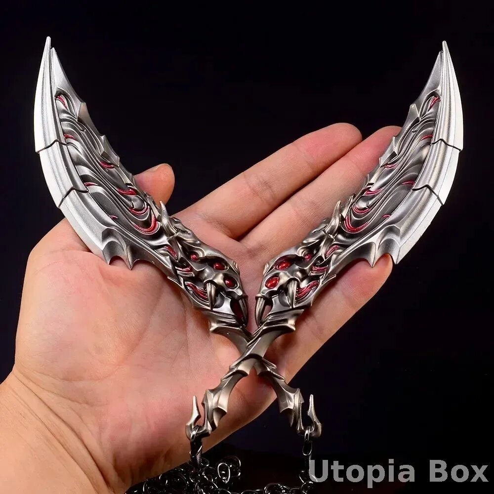 Игрушечное оружие Металлический сплав Двойной удар пламени первобытной ярости-16.5cm Меч, кинжал, нож для подростков