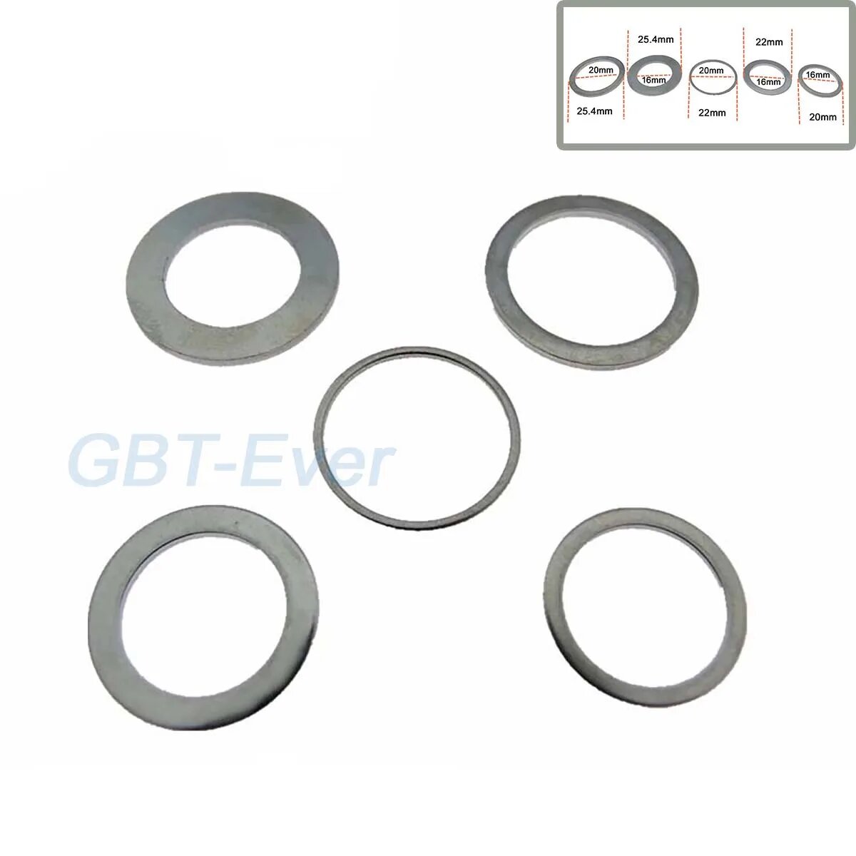 Кольца переходные для дисков циркулярной пилы 5 шт. 25.4mm to 20mm