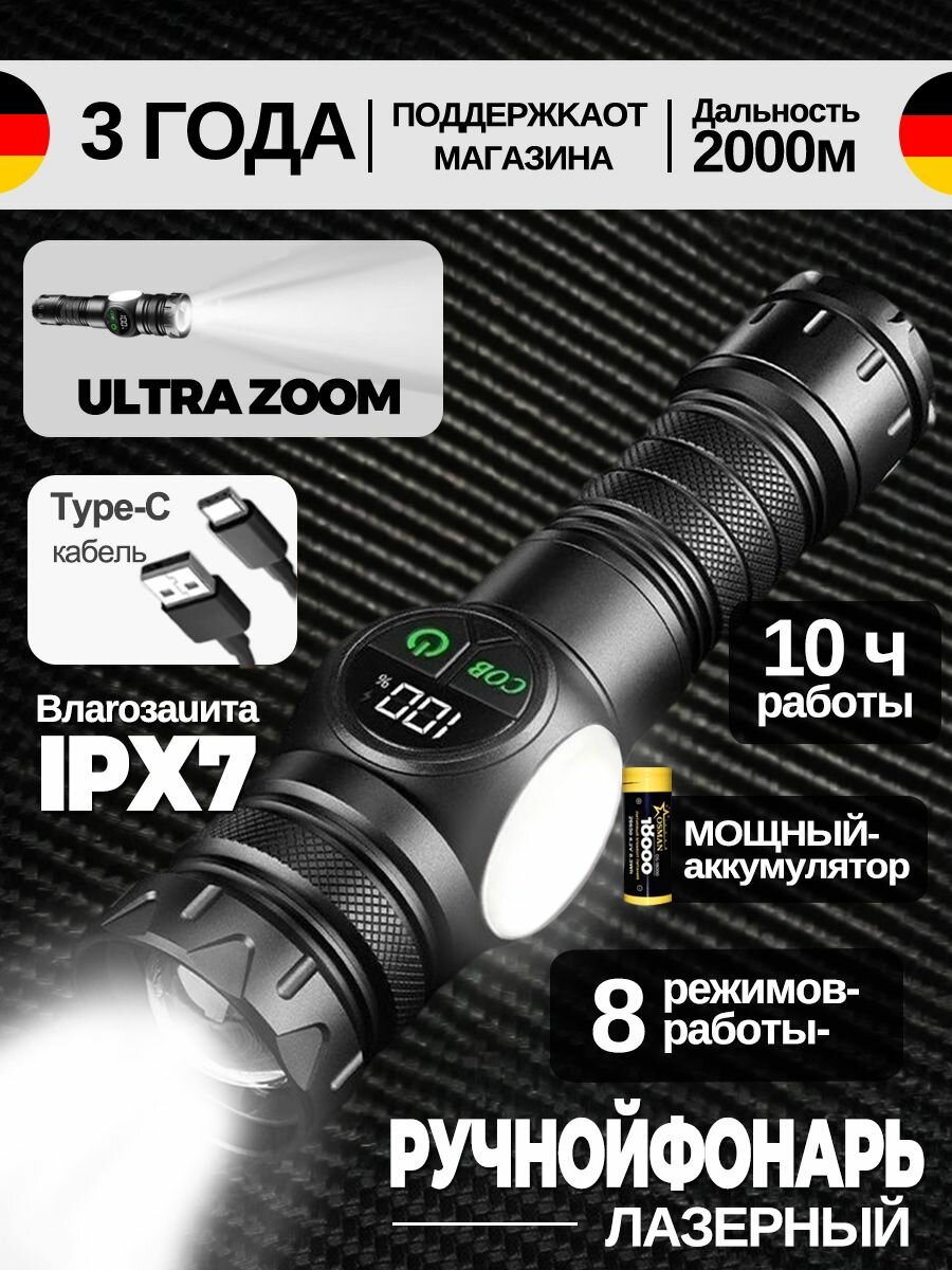 Кемпинговый фонарь светодиодный LED, аккумуляторный туристический фонарь для палатки и кемпинга