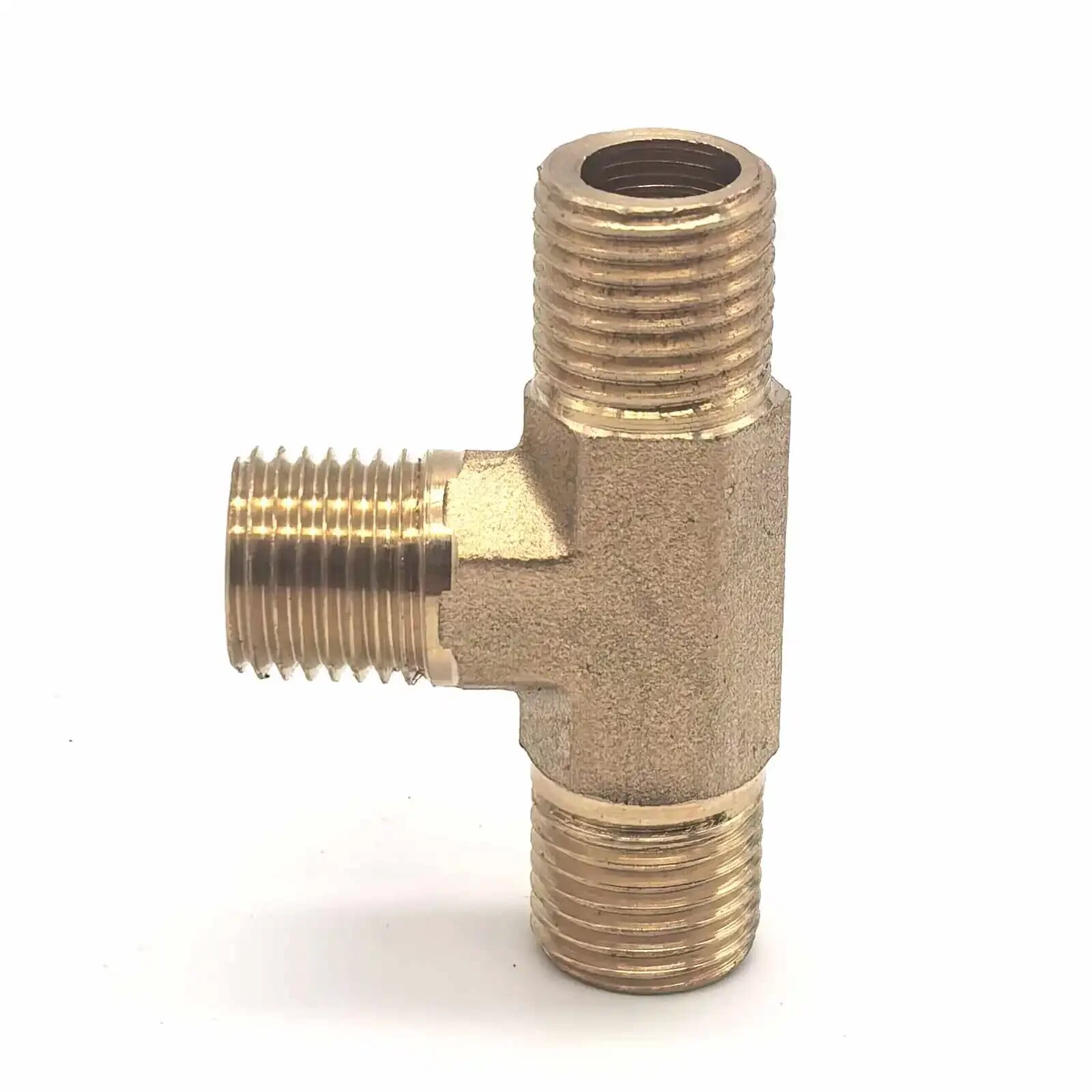 Латунный тройник 1/8", 1/4", 3/8", 1/2", 3/4" BSPP 3/4", Male-Male-Male