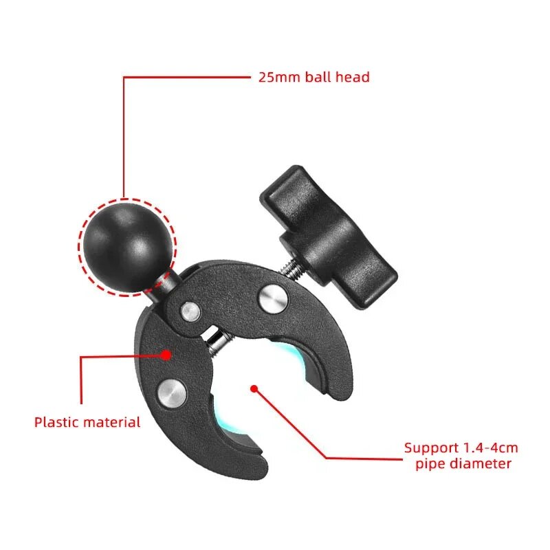 Адаптер для камеры на мотоцикл, 1.4-4см, 25мм ball head, Power Clamp