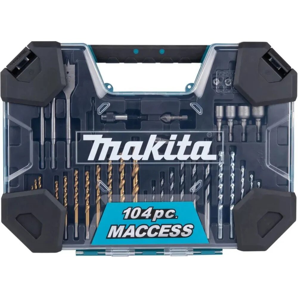 Набор сверл Makita E-22604, 104 шт, HSS, для дерева, металла, камня