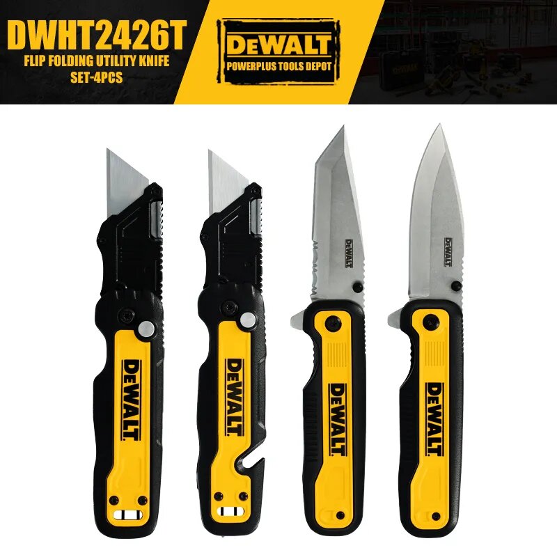 DEWALT DWHT2426T-23 Складной утилитарный нож Flip НАБОР-4PCS (4 ножа)