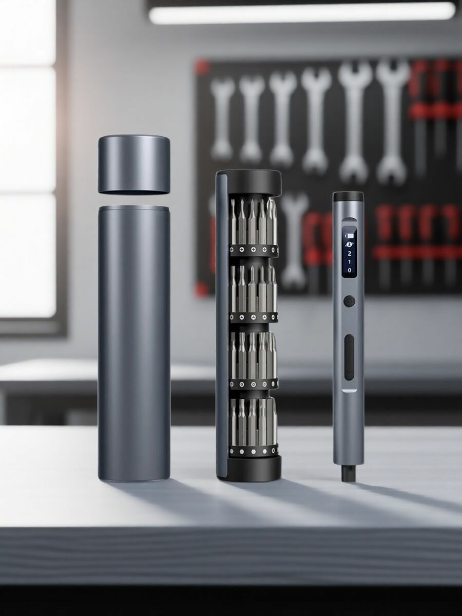 Электрическая отвертка аккумуляторная UF-TOOLS Precision Electric Screwdriver Set, с битами, набор 62 предмета