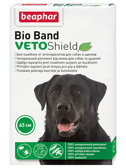 Антипаразитарное средство Beaphar VETO Shield Bio Band биоошейник для собак и щенков, зеленый, 65 см