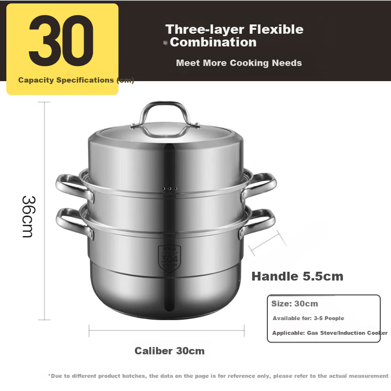 COOKER KING трехслойная паровая кастрюля из нержавеющей стали 304 с композитным дном для домашнего использования