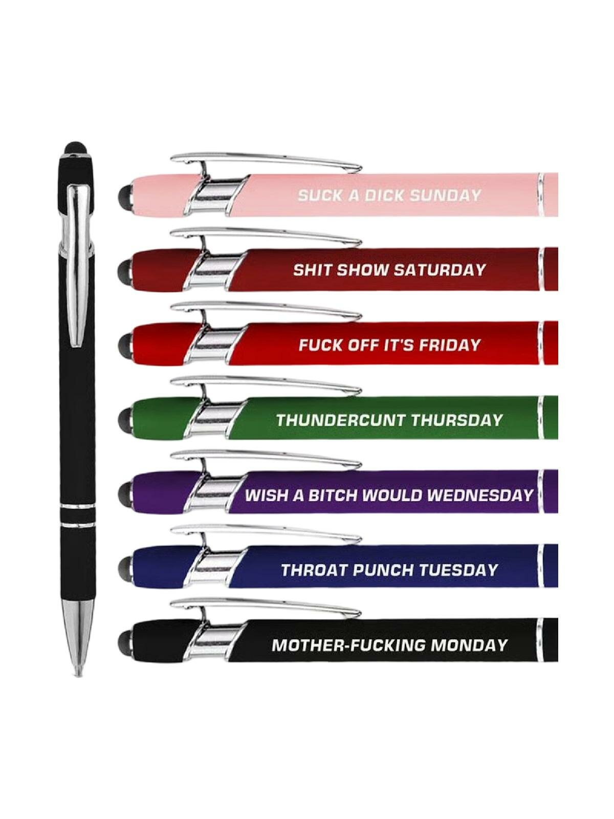 7шт Забавных юмористических цитат Шариковые ручки с выдвижным наконечником 0,7 мм