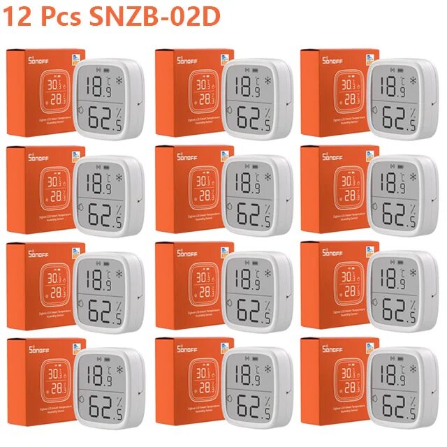 SONOFF SNZB-02D датчик температуры и влажности 12 pieces