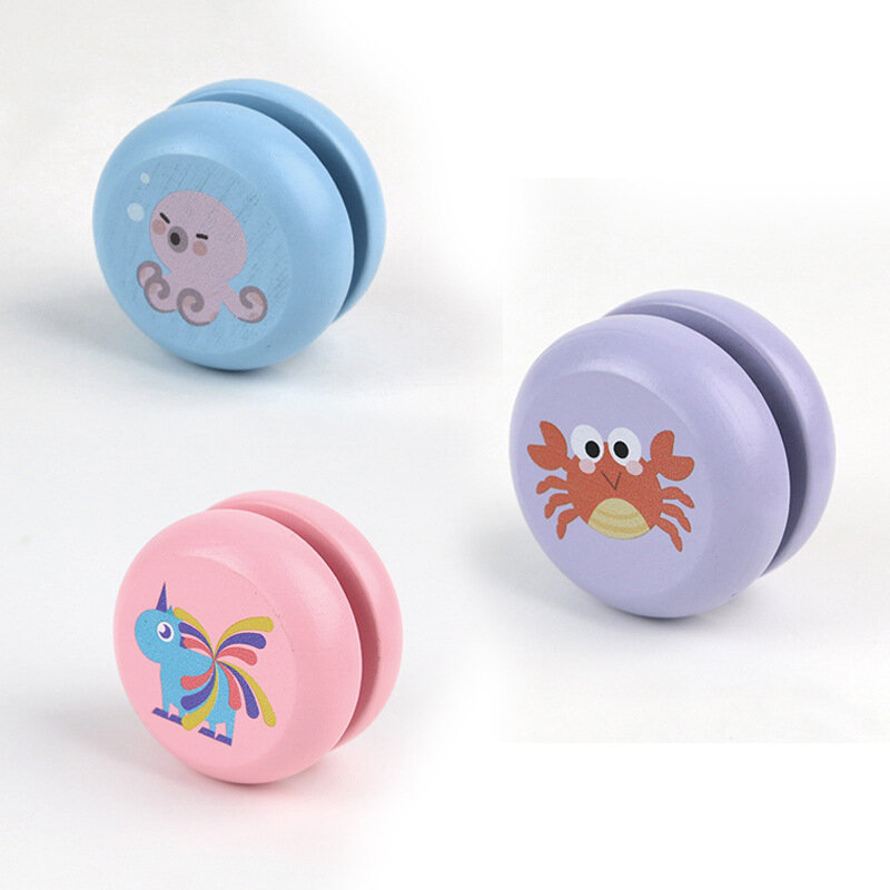 Мультяшный йо-йо для младших школьников, детская игрушка-йо-йо в подарок для мальчиков и девочек, деревянный йо-йо оптом.