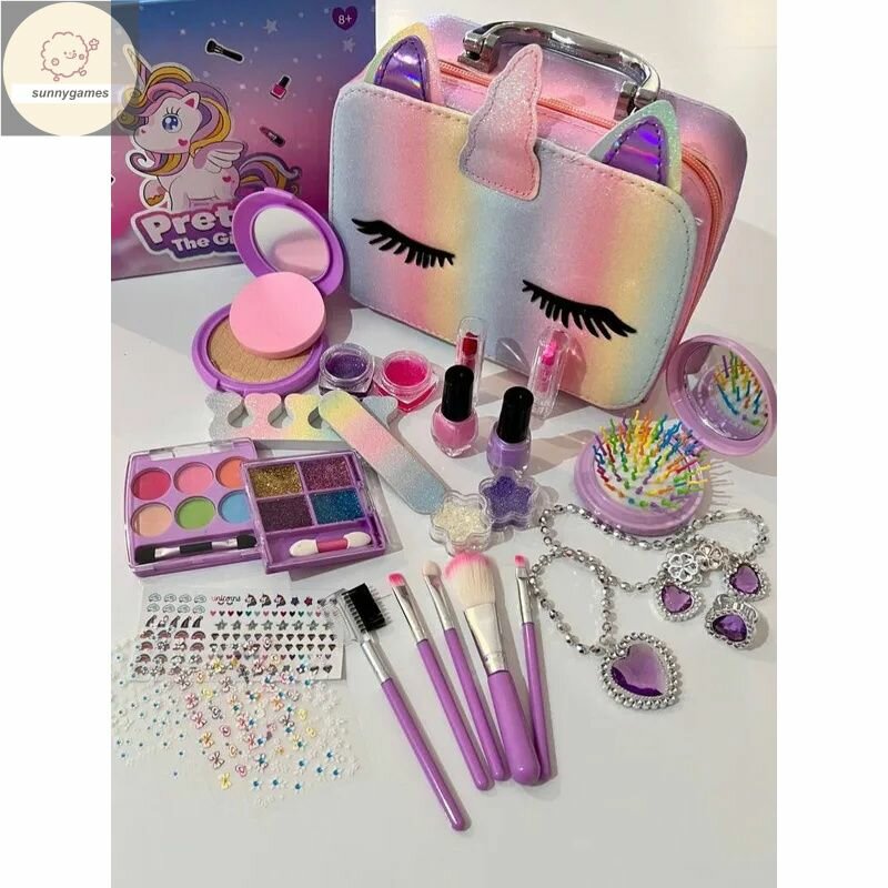 Набор детская косметика для девочек в чемодане 30 предметов, единорог