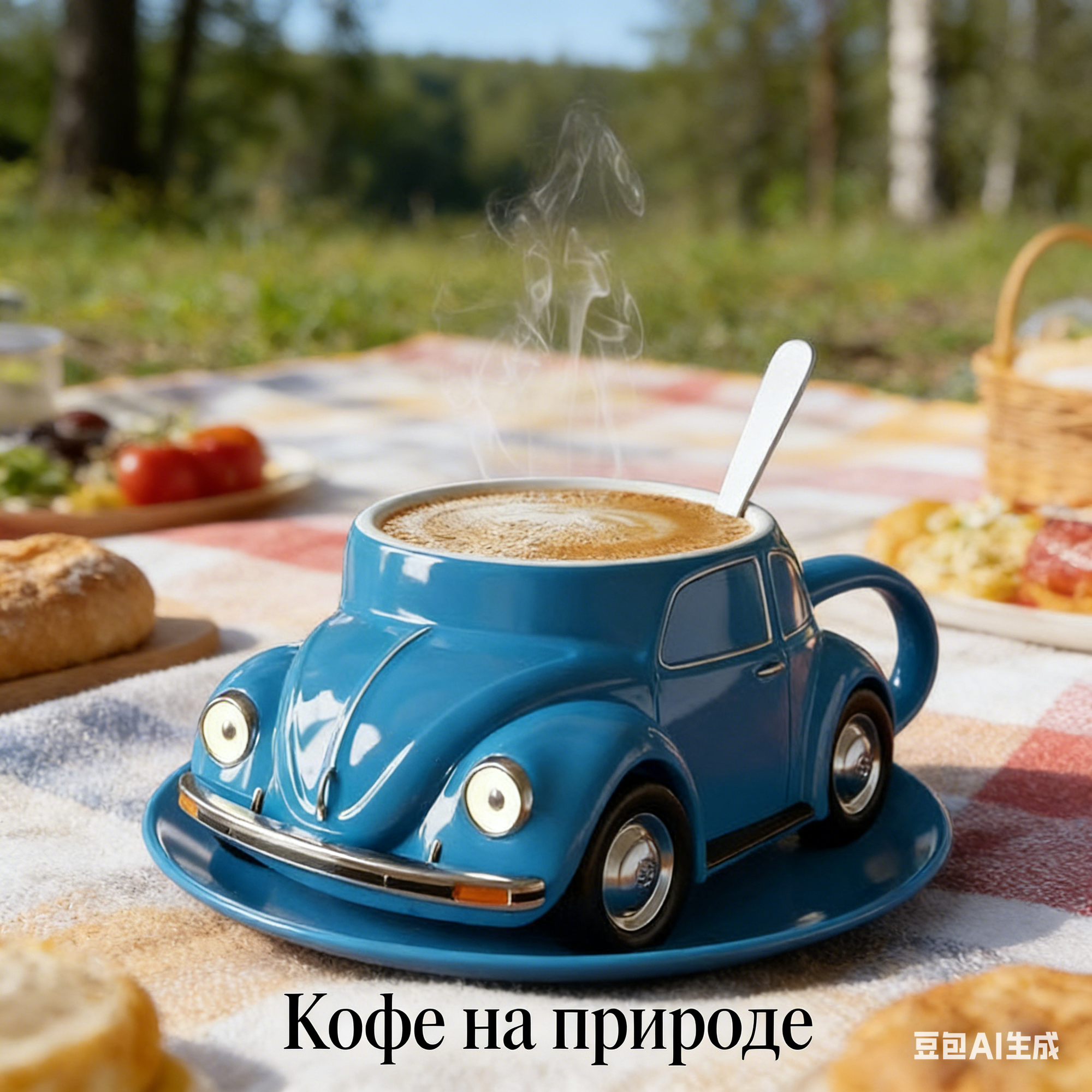 Кофейная чашка в форме синего жука, 230 мл, из полимерного материала, современная и простая