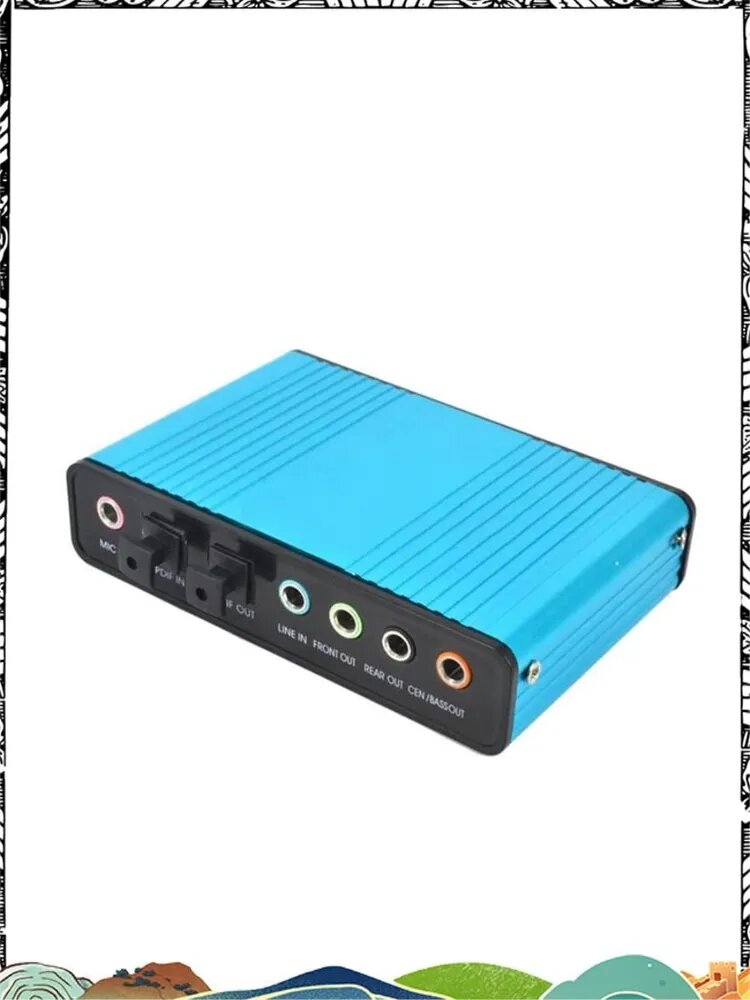 USB 6-канальная внешняя звуковая карта объемного звучания 5.1/7.1 ПК Ноутбук Настольный планшет Аудио Оптическая адаптерная (синяя)