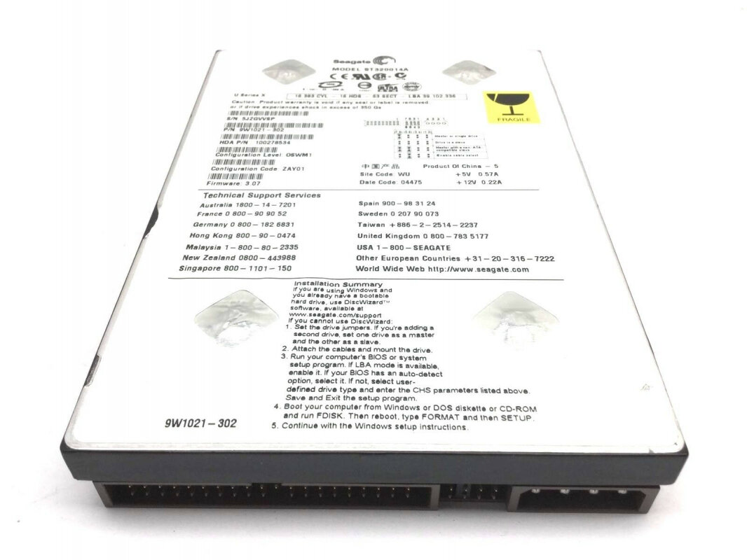 Жесткий диск Seagate 9W1021-302 20Gb 5400 IDE 3.5" HDD