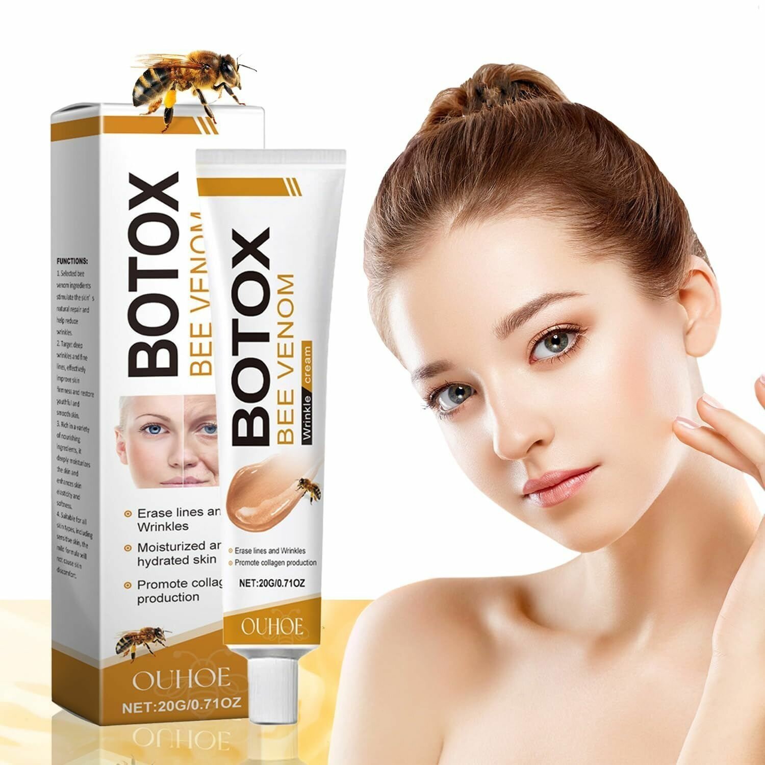 2025 Ботокс Bee Venom Rinkle Cream, Bee Venom Укрепляющий крем против морщин, увлажняющий, подтягивающий и восстанавливающий - для всех типов кожи - Anti-aging Bee Venom Cream2