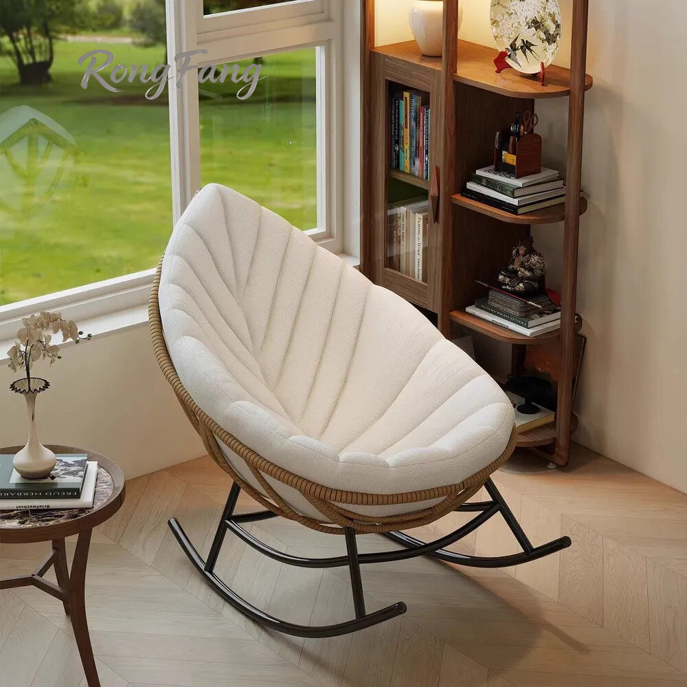 Популярное плетеное кресло-кушетка из лозы, форма яичной скорлупы, для дома, балкона и гостиной, шезлонг для отдыха
