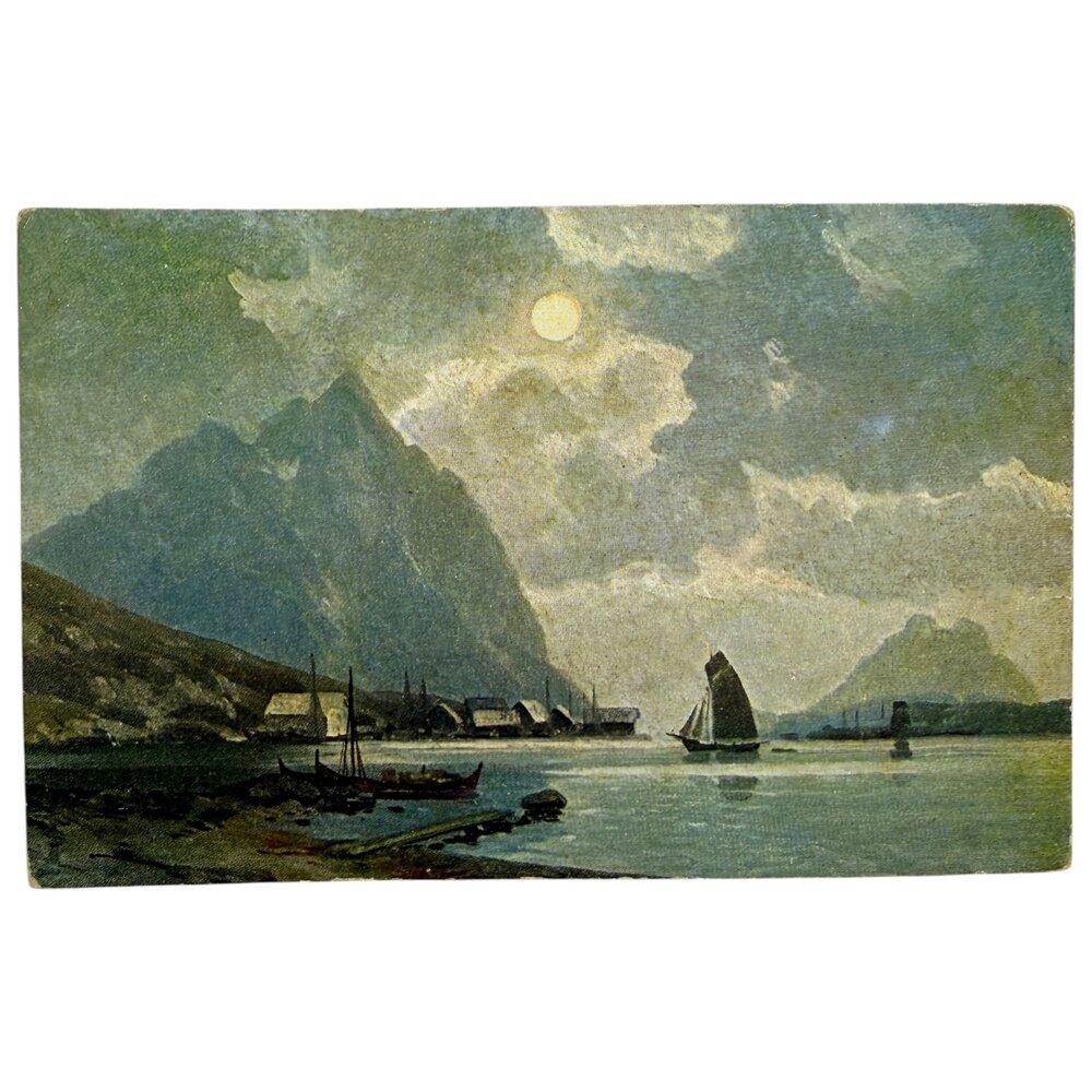 Почтовая открытка "Сумерки на море" 1900-1910 гг. Германская Империя