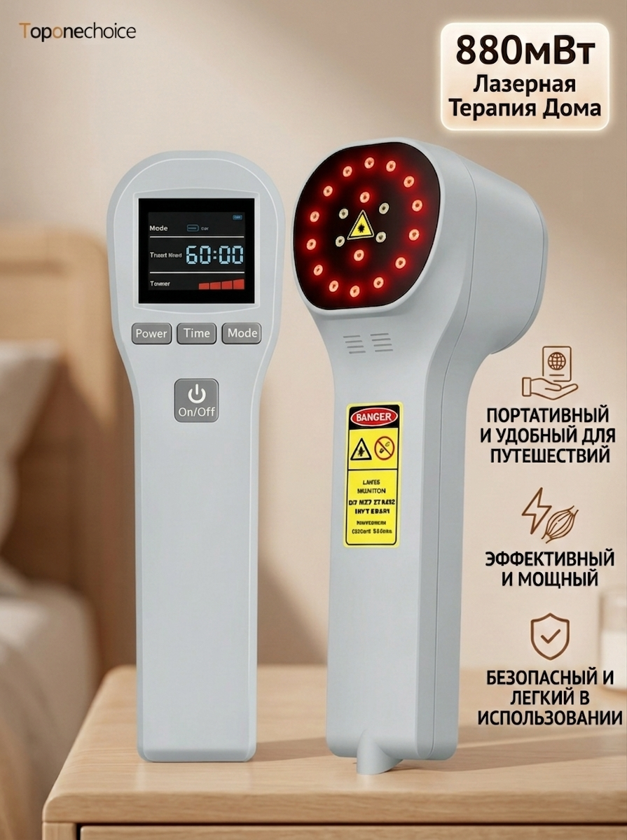 Toponechoice Лазерный массажер 880мВт для дома, ежедневное расслабление и уход за телом