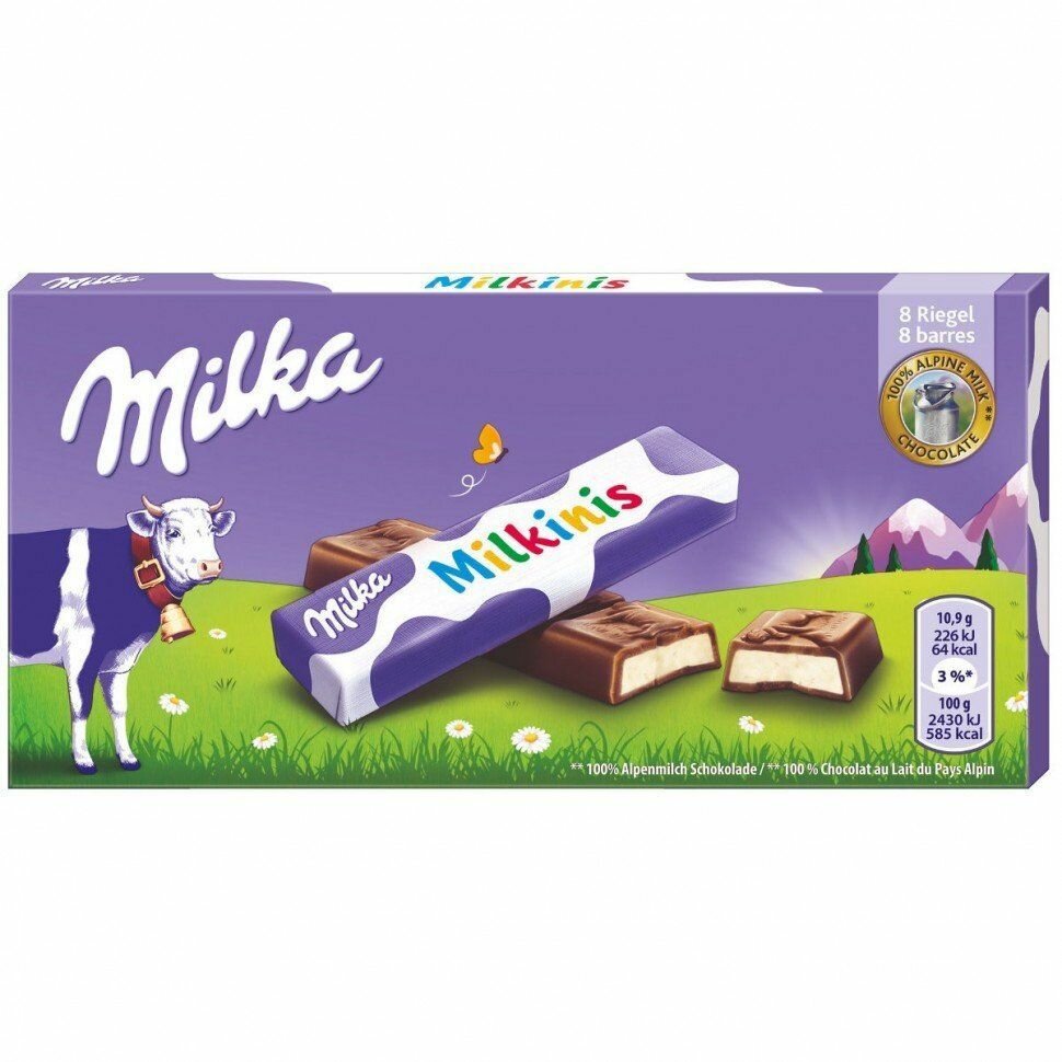 Шоколадные Батончики Milka Milkinis / Милка Милкинис 87,5 г. (Германия)
