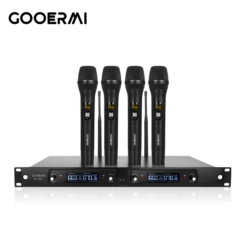 Беспроводная микрофонная система MIC-W840 UHF (4 ручных микрофона) для конференций и выступлений