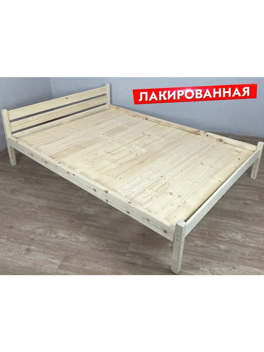 Кровать 2-спальная Классика, 190х180см, лакированная