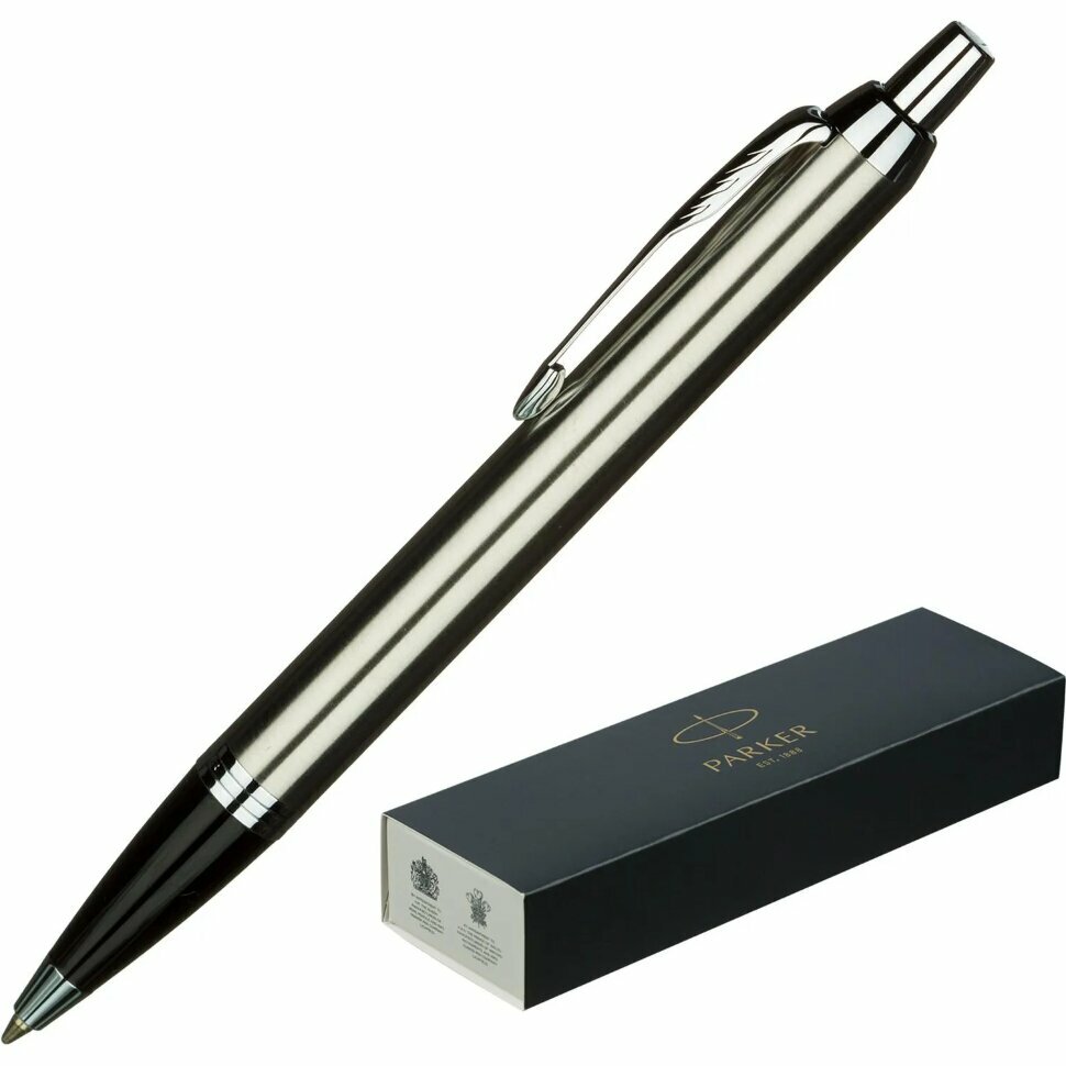 Ручка шариковая Parker IM Stainless Steel CT, синий, Китай,2143631, 1371234