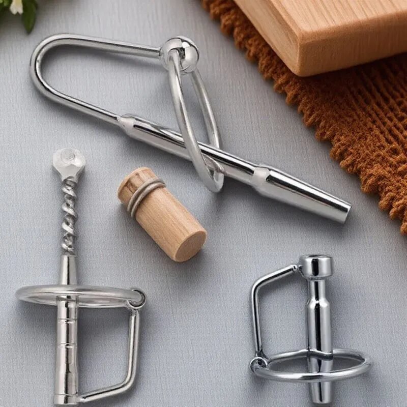 Мужской уретральный расширитель-заглушка Horse Eye Wand с пенис-рингом, 4 размера, для интимных игр и катетеризации