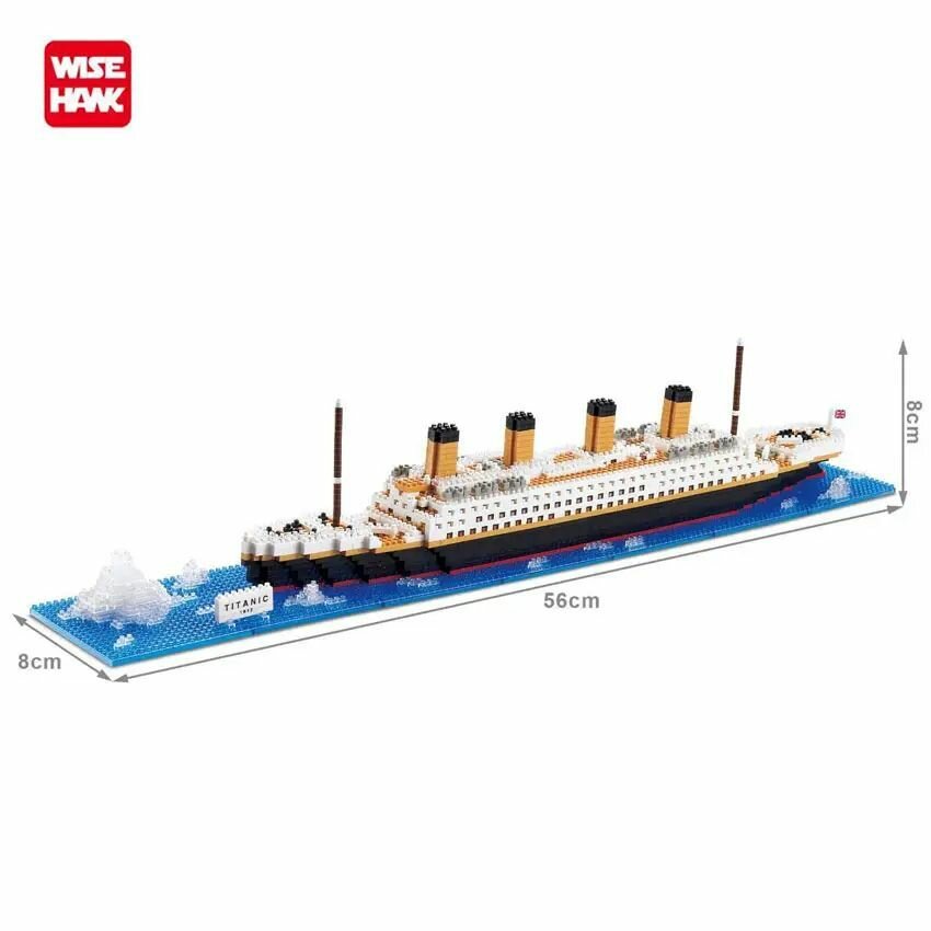 3D Конструктор из миниблоков WISEHAWK 2552 , корабль титаник , 1850 деталей ,