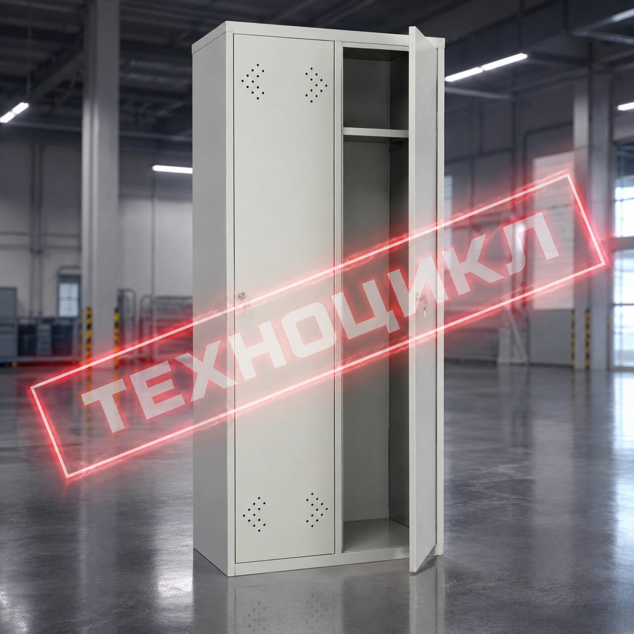Шкаф медицинский сварной для раздевалки техноцикл практик МД LS(LE)-21-80, металлический, белый, 1830х813х500 мм