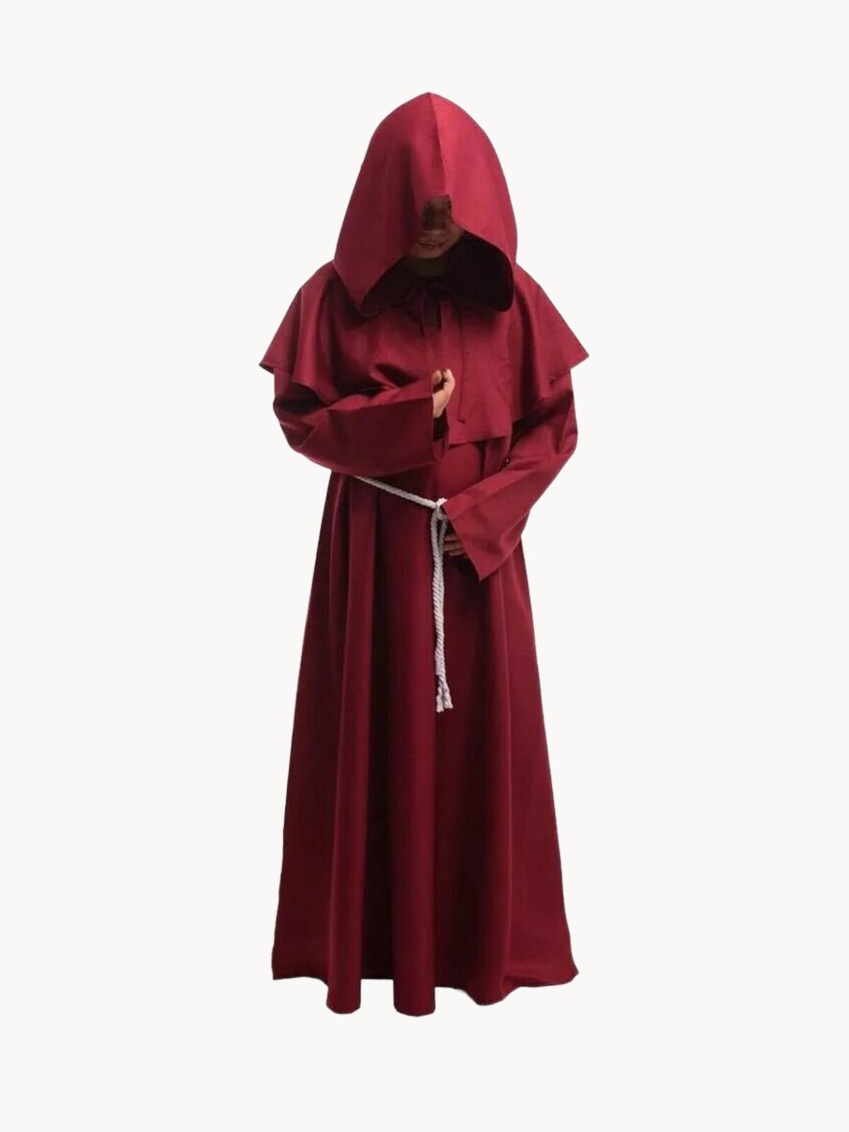 Костюм Монаха в стиле средневекового священника красная мантия с капюшоном костюм для косплея на Хэллоуин