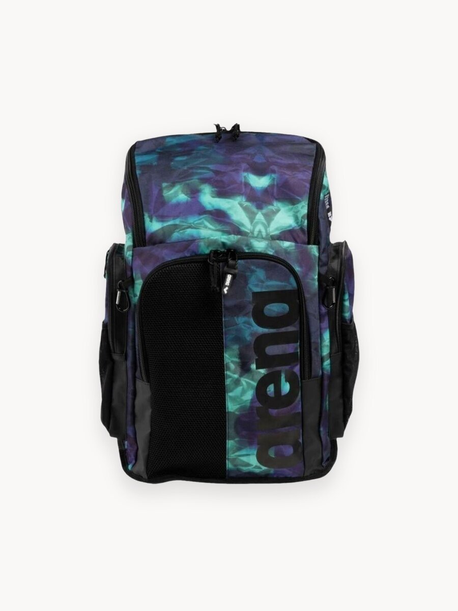 Рюкзак Arena "Spiky III", спортивный, водоотталкивающий, 45л, черный/синий/фиолетовый/белый