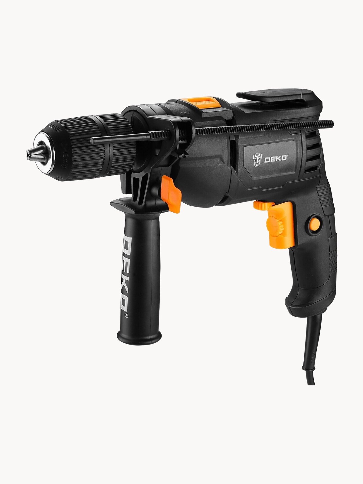 Дрель ударная DEKO DKID600W 063-4163, 600 Вт 315 мм черный/оранжевый кейс