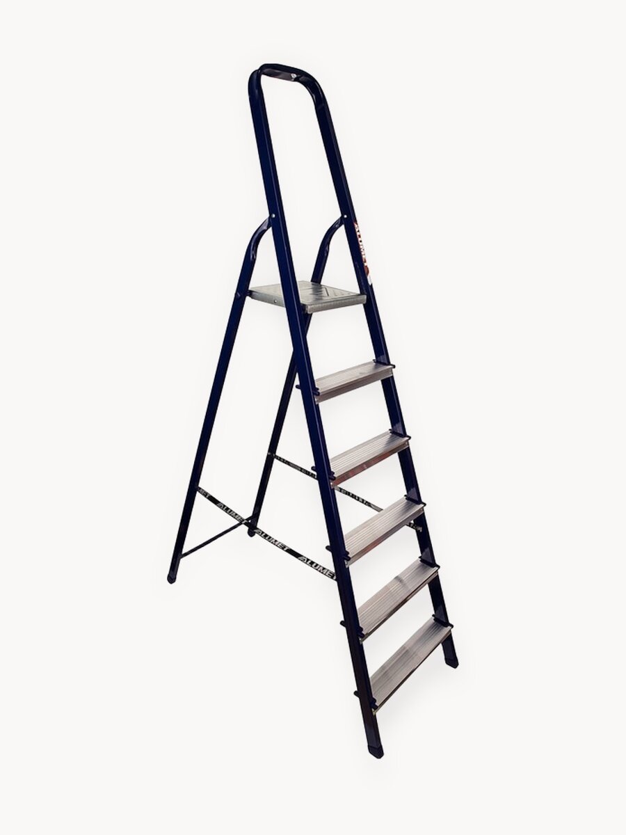 Стремянка Алюмет M8406, сталь/алюминий, рабочая высота 330 см, 6 ступеней