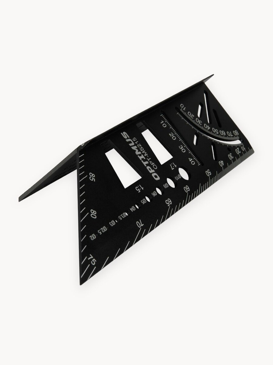 Линейка-угольник разметочный, многофункциональный, 215 мм, OPT-MS215