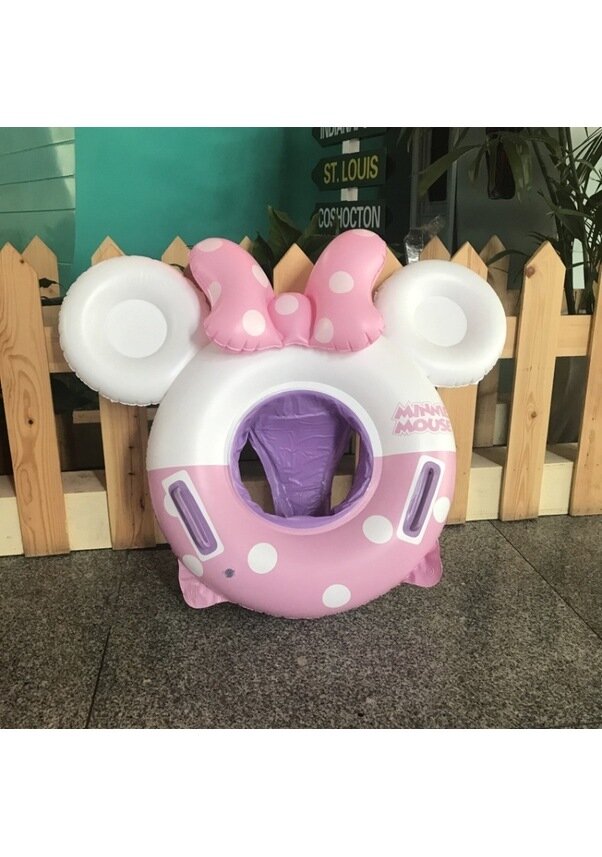 Детский надувной плавательный круг с мультяшным рисунком, спасательный круг для подмышечной впадины, подходит для детей от 2 до 6 лет: 86 x 65 см, розовый + белый, многоцветный