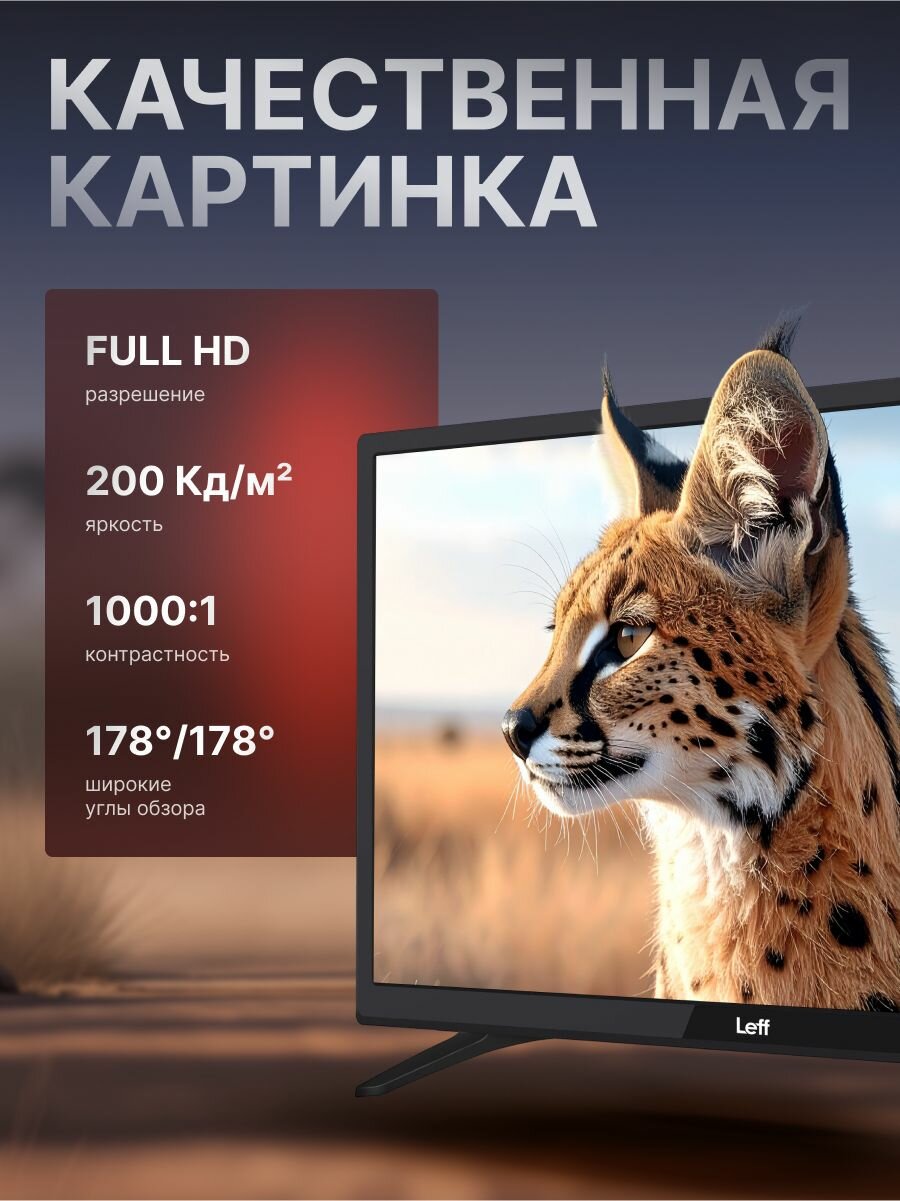 Телевизор Leff 24F260T, диагональ 24", родительский контроль, таймер сна — фото 1