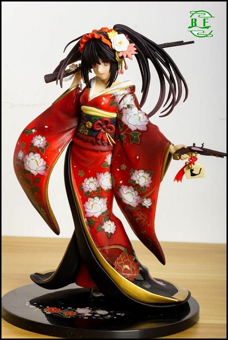 Фигурка аниме сексуальная девушка (Date A Live Anime Figure Tokisaki Kurumi Kimono Lingerie Pistol ver ) 23см-пакет-BF